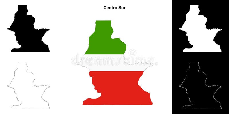Mapa De Esquema De Centro Sur Ilustración del Vector - Ilustración de ...