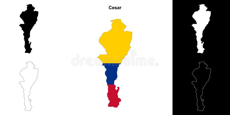 Mapa de esquema de cesar ilustración del vector. Ilustración de blanco ...