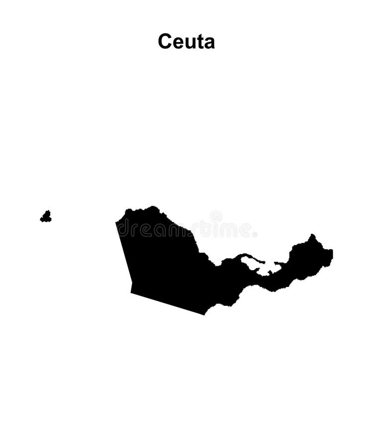 Mapa de esquema de Ceuta ilustración del vector. Ilustración de ...