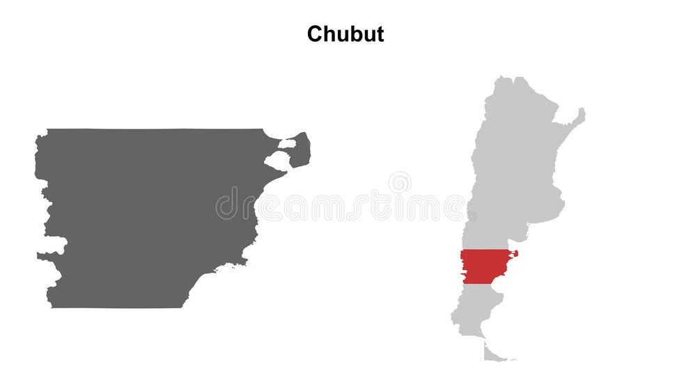 Mapa de esquema Chubut ilustración del vector. Ilustración de ...