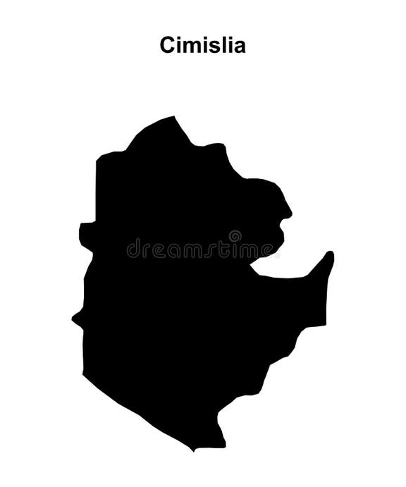 Mapa De Esquema De Cimislia Stock de ilustración - Ilustración de forma ...