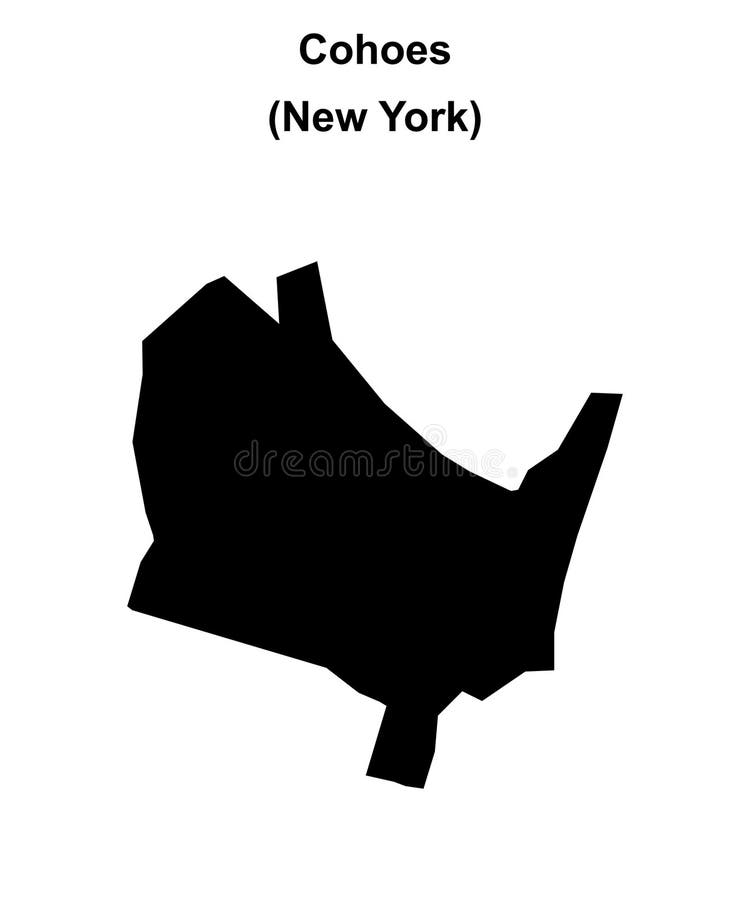 Mapa de esquema de cohoes ilustración del vector. Ilustración de ...