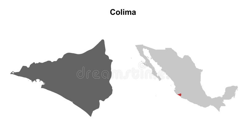 Mapa de esquema de Colima ilustración del vector. Ilustración de ...