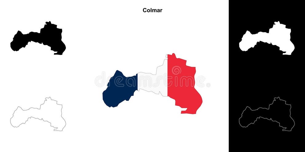 Mapa de esquema de Colmar ilustración del vector. Ilustración de blanco ...