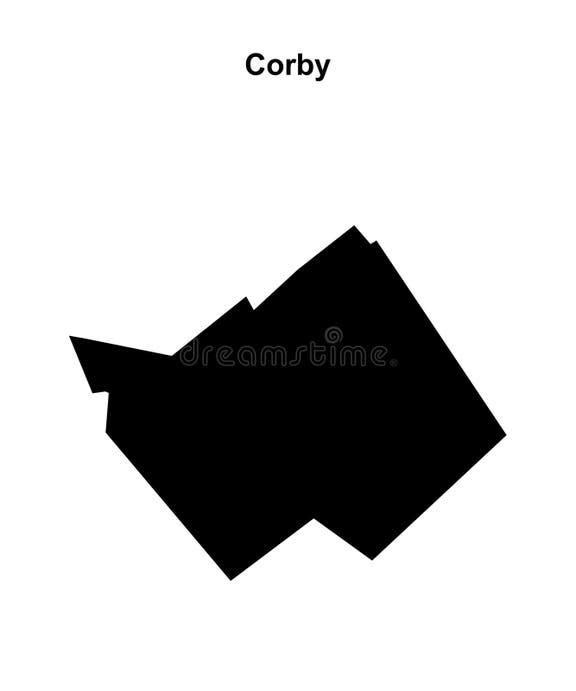 Mapa de esquema de Corby ilustración del vector. Ilustración de cortina ...