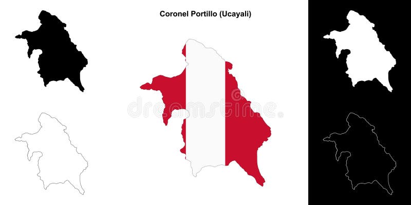 Mapa De Esquema De Coronel Portillo Ilustración del Vector ...