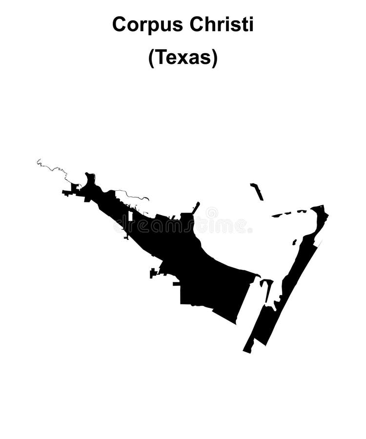 Mapa De Esquema De Corpus Christi Ilustración del Vector - Ilustración ...