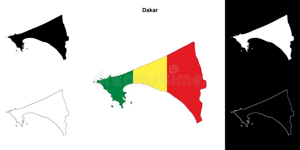 Mapa de esquema de dakar ilustración del vector. Ilustración de blanco ...