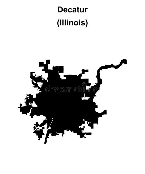Mapa de esquema de decatur ilustración del vector. Ilustración de ...