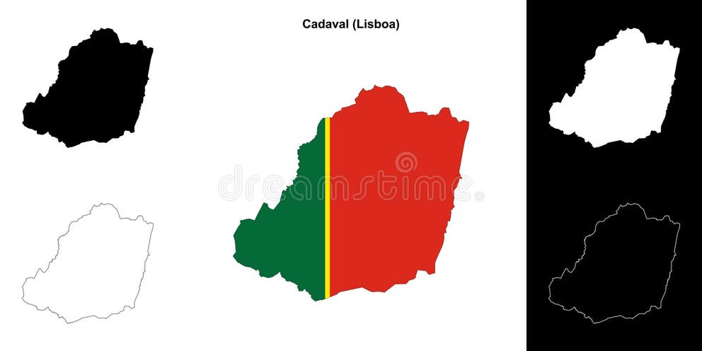 Mapa De Esquema Del Cadaval Ilustración del Vector - Ilustración de ...