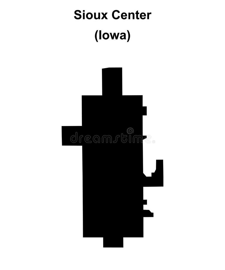 Mapa De Esquema Del Centro De Sioux Stock de ilustración - Ilustración ...