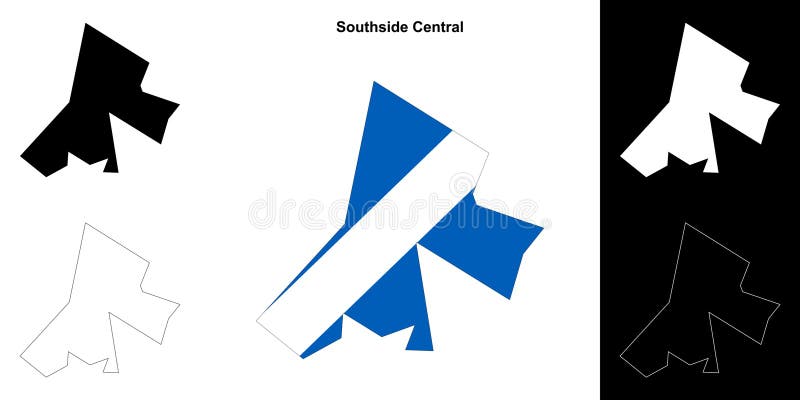 Mapa De Esquema Del Centro Sur Ilustración del Vector - Ilustración de ...