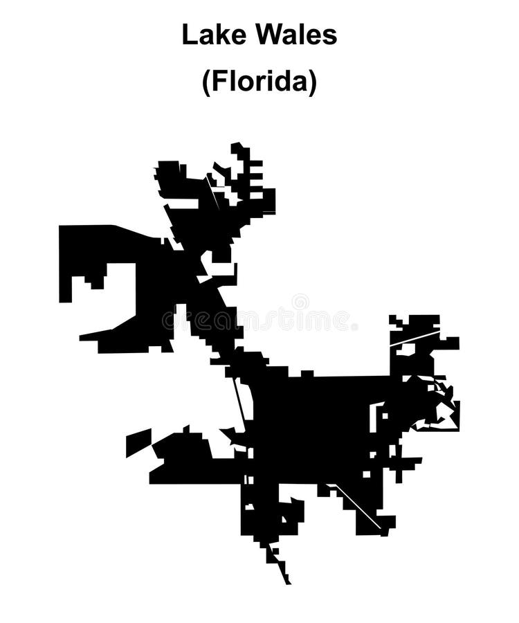 Mapa De Esquema Del Lago De Gales Ilustración del Vector - Ilustración ...