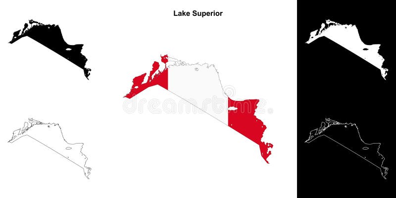 Mapa De Esquema Del Lago Superior Ilustración del Vector - Ilustración ...