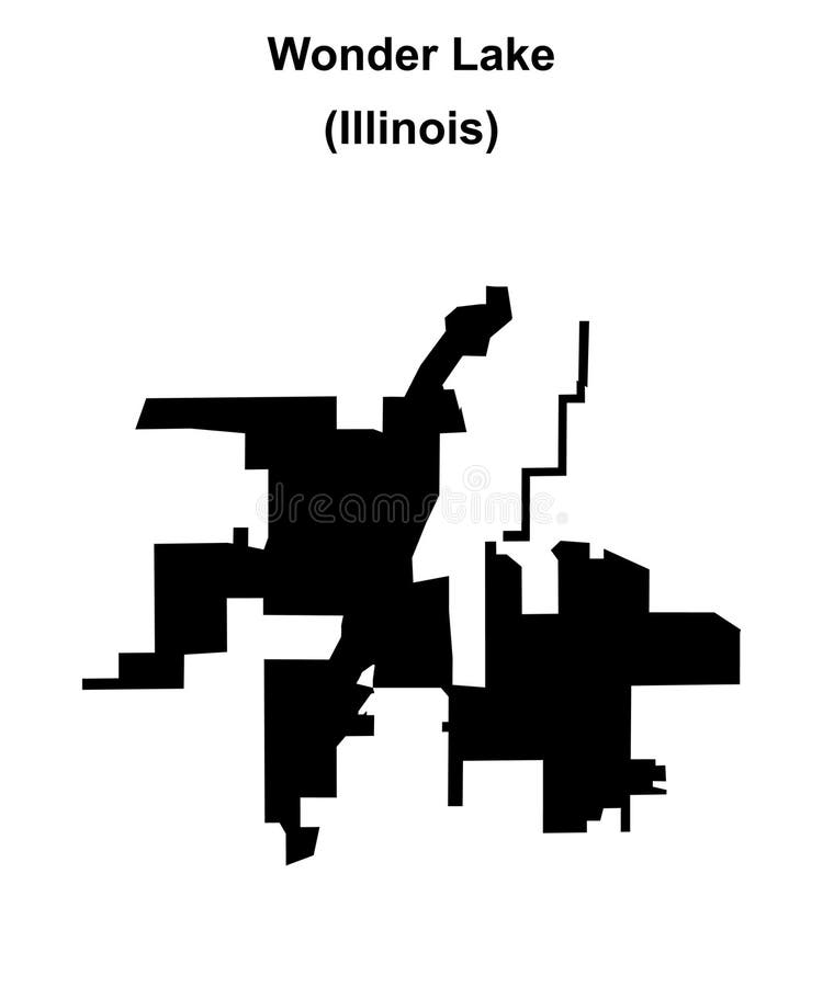 Mapa De Esquema Del Lago Wonder Ilustración del Vector - Ilustración de ...