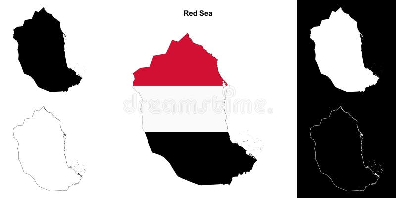 Mapa De Esquema Del Mar Rojo Ilustración del Vector - Ilustración de ...