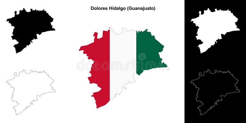 Mapa De Esquema De Dolores Hidalgo Ilustración del Vector - Ilustración ...