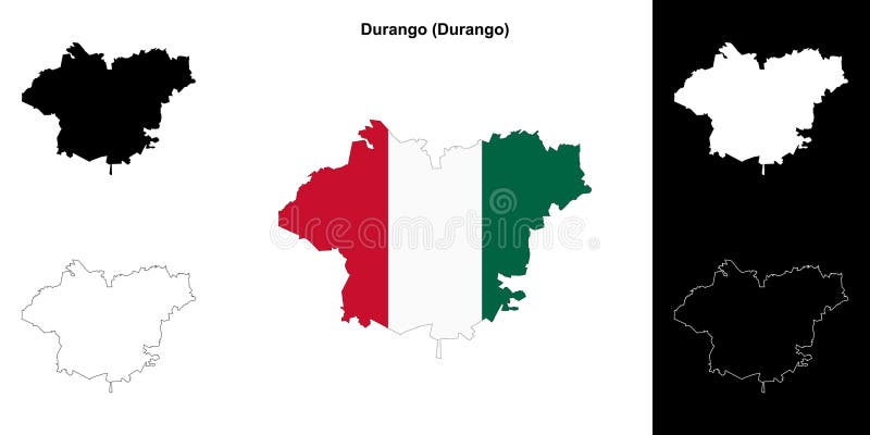 Mapa de esquema de Durango ilustración del vector. Ilustración de ...