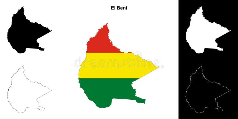 Mapa de esquema de el beni ilustración del vector. Ilustración de ...