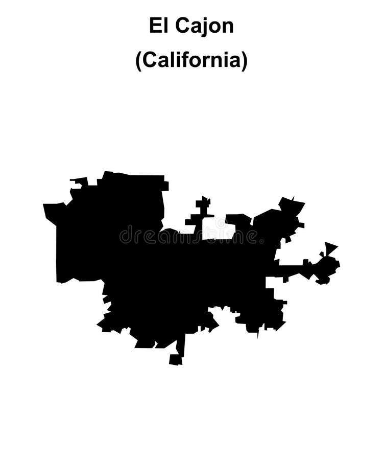 Mapa De Esquema De El Cajon Ilustración del Vector - Ilustración de ...