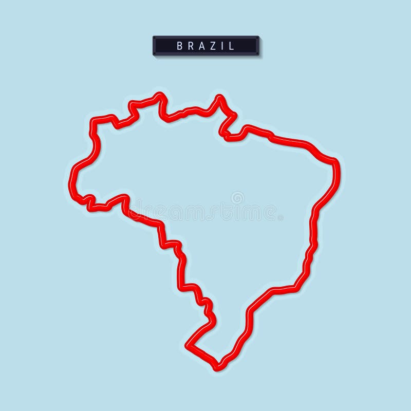Mapa De Esquema En Negrita De Brasil Ilustración Vectorial Ilustración