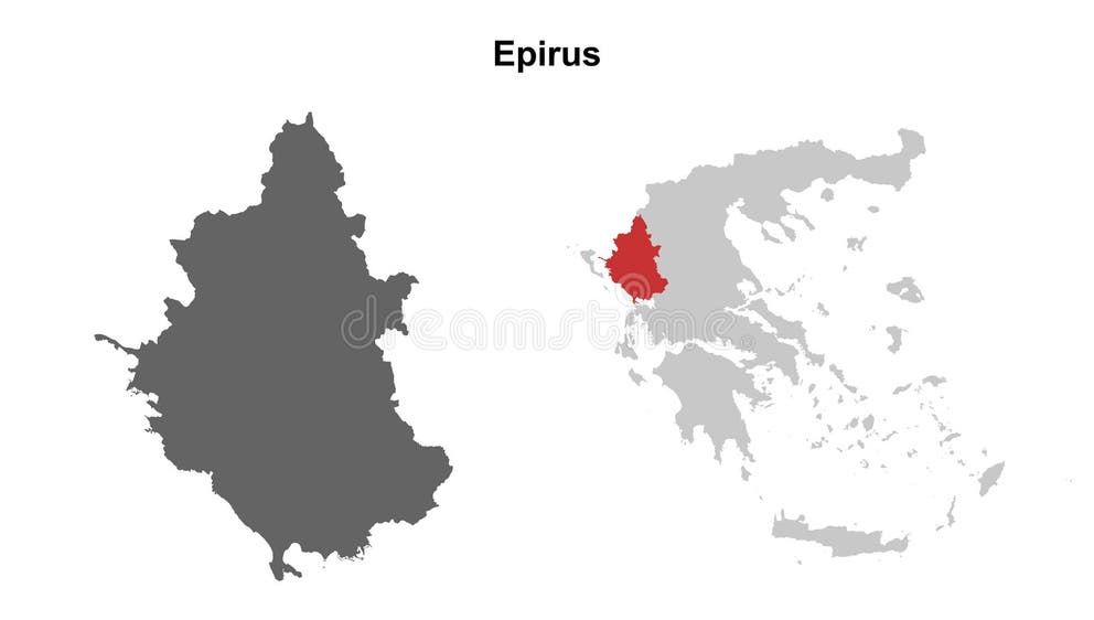 Mapa de esquema de Epiro ilustración del vector. Ilustración de forma ...
