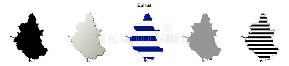 Mapa de esquema de Epiro ilustración del vector. Ilustración de ...