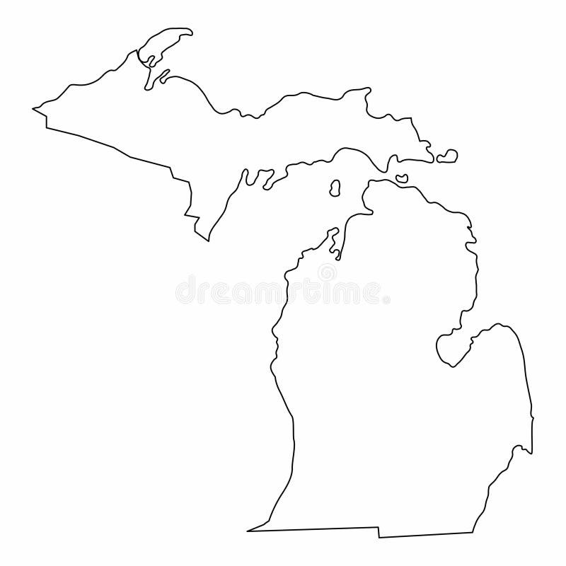 Mapa De Esquema De Estado De Michigan Ilustración del Vector ...