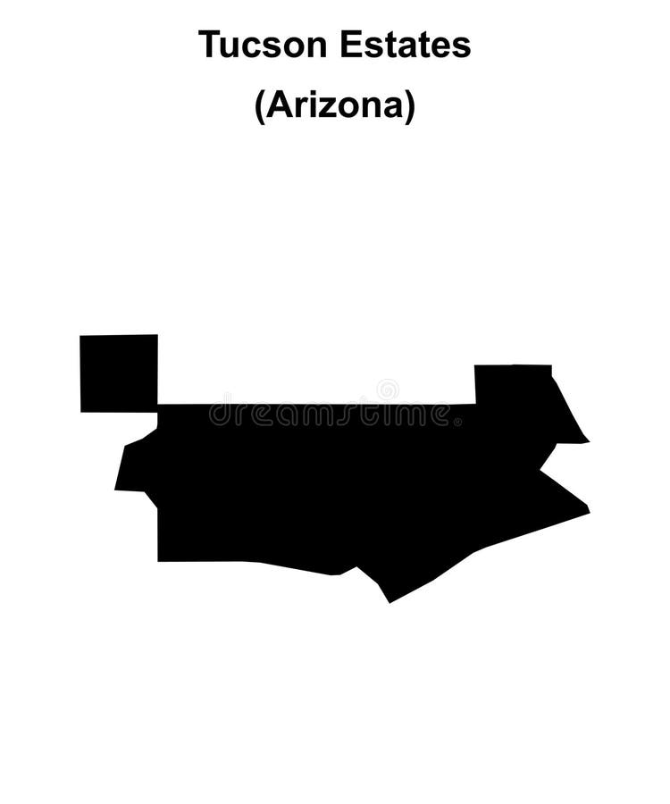 Mapa De Esquema De Estados De Tucson Ilustración del Vector ...