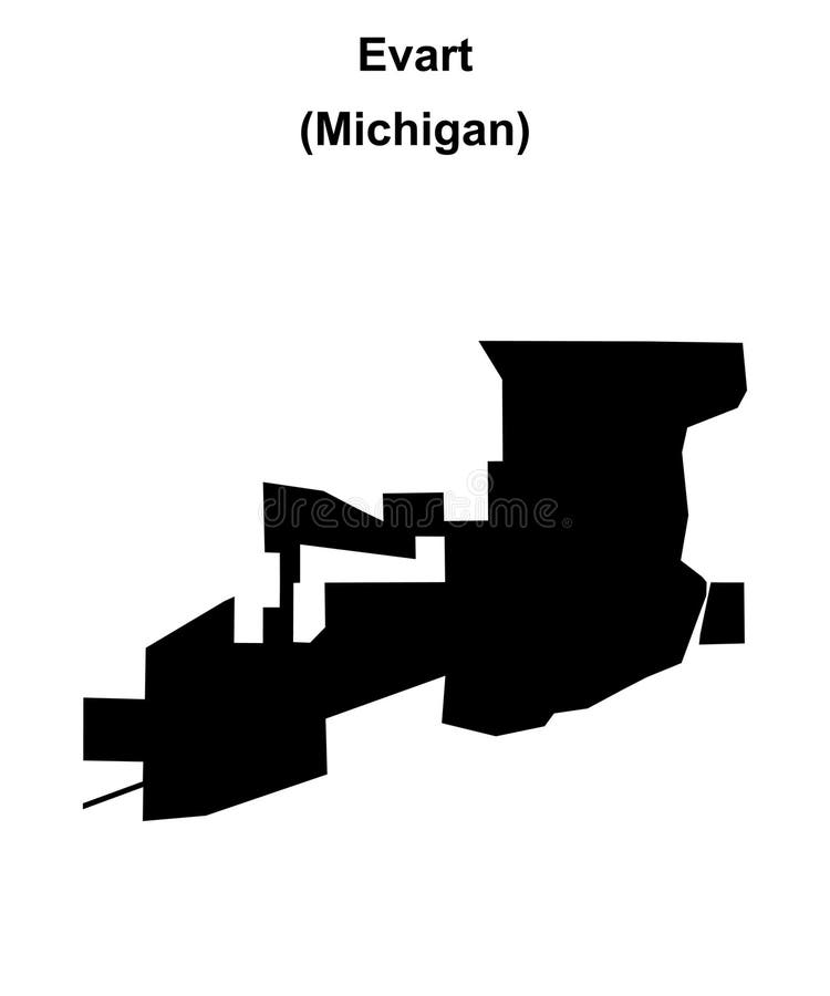 Mapa de esquema de Evart ilustración del vector. Ilustración de silueta ...
