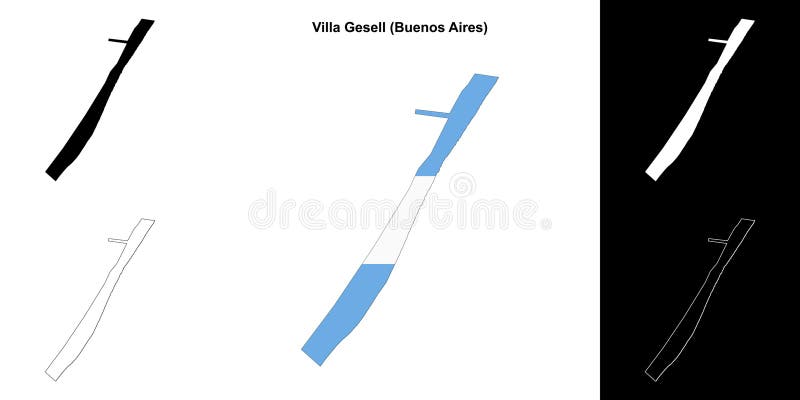 Mapa De Esquema De Gesell De Villa Ilustración del Vector - Ilustración ...