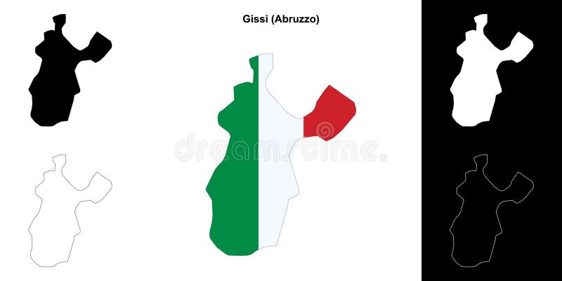 Mapa de esquema de Gissi ilustración del vector. Ilustración de modelo ...