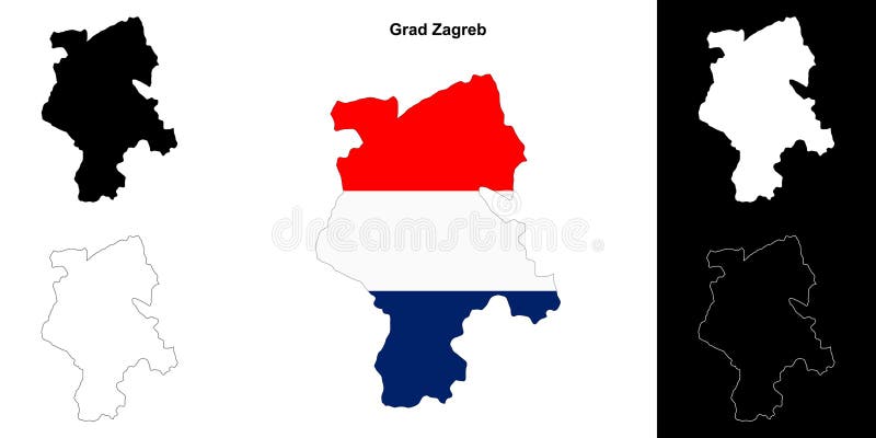 Mapa De Esquema De Grad Zagreb Ilustración del Vector - Ilustración de ...