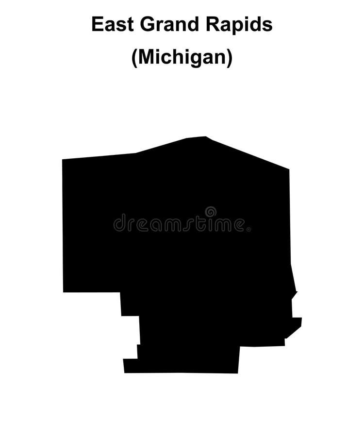 Mapa De Esquema De Grand Rapids Al Este Ilustración del Vector ...