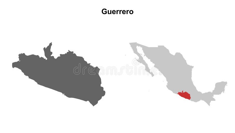 Mapa De Esquema De Guerrero Ilustración del Vector - Ilustración de ...