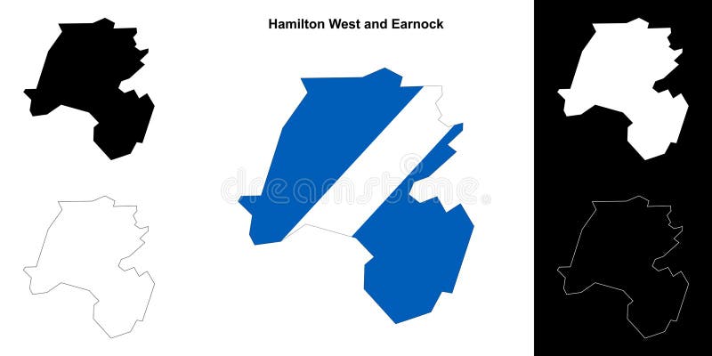 Mapa De Esquema De Hamilton West Y Earnock Ilustración del Vector ...