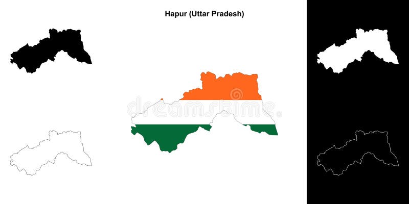 Mapa de esquema de Hapur ilustración del vector. Ilustración de india ...