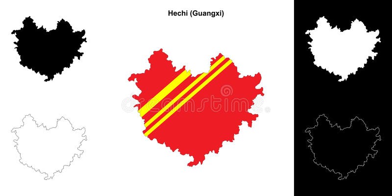 Mapa de esquema de hechi ilustración del vector. Ilustración de aislado ...