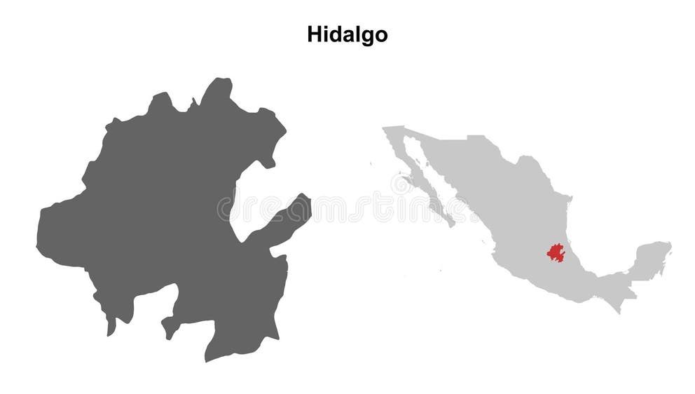 Mapa de esquema de Hidalgo ilustración del vector. Ilustración de ...