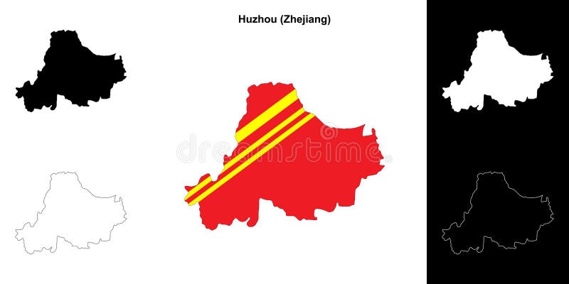 Mapa de esquema de huzhou ilustración del vector. Ilustración de ...