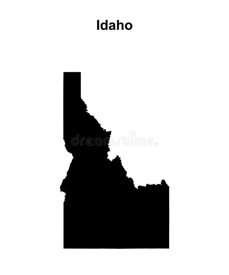 Mapa de esquema de Idaho ilustración del vector. Ilustración de modelo ...