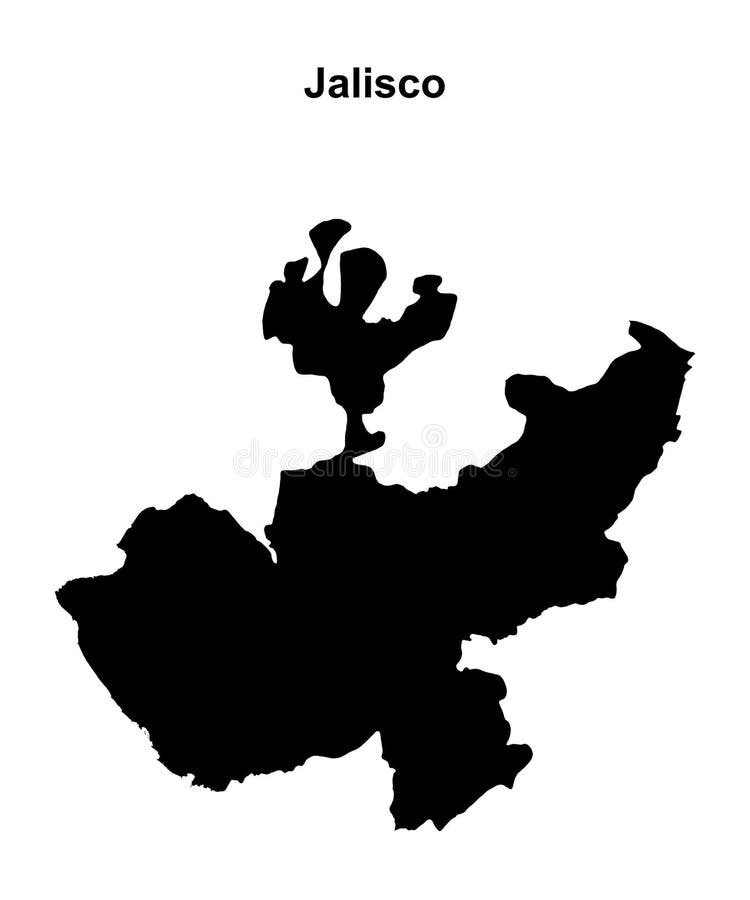 Mapa de esquema de Jalisco ilustración del vector. Ilustración de ...