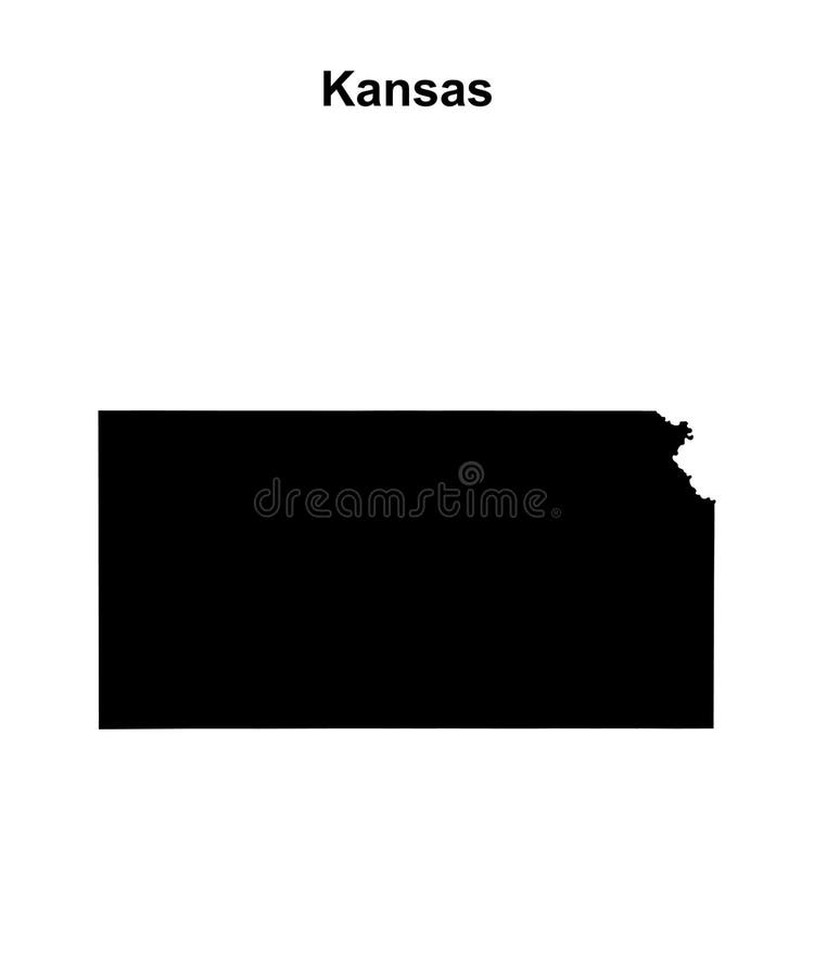 Mapa de esquema de Kansas ilustración del vector. Ilustración de ...
