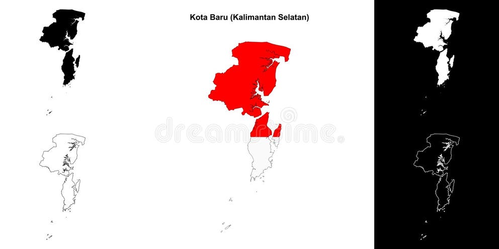 Mapa De Esquema De Kota Baru Ilustración del Vector - Ilustración de ...