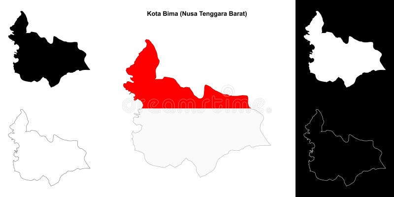 Mapa De Esquema De Kota Bima Ilustración del Vector - Ilustración de ...