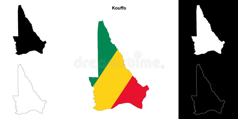 Mapa de esquema de kouffo ilustración del vector. Ilustración de silueta - 356539837