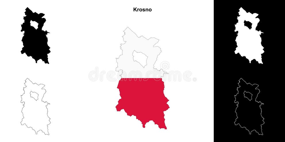 Mapa de esquema de krosno ilustración del vector. Ilustración de icono ...