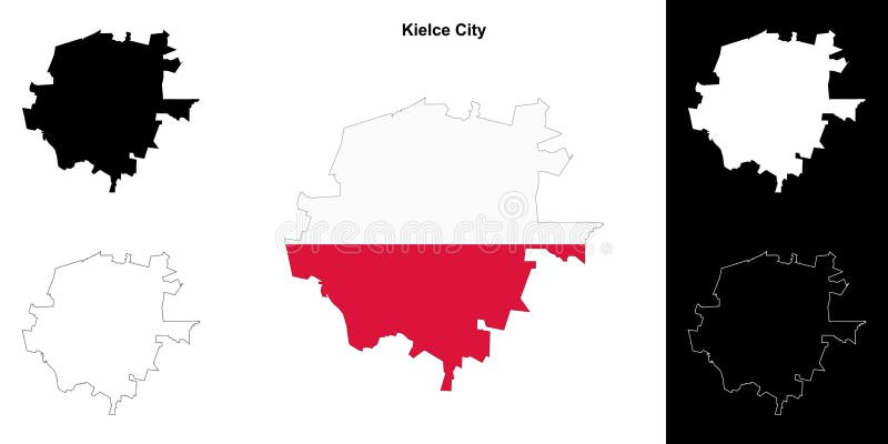 Mapa De Esquema De La Ciudad De Kielce Ilustración del Vector ...