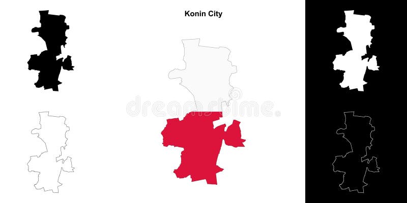 Mapa De Esquema De La Ciudad De Konin Ilustración del Vector ...