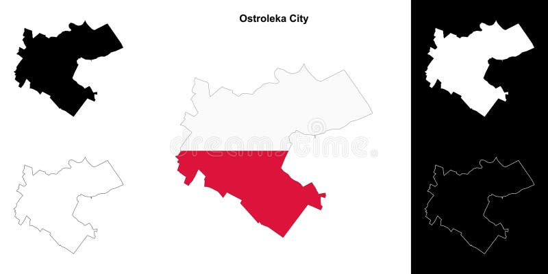 Mapa De Esquema De La Ciudad De Ostroleka Ilustración del Vector ...